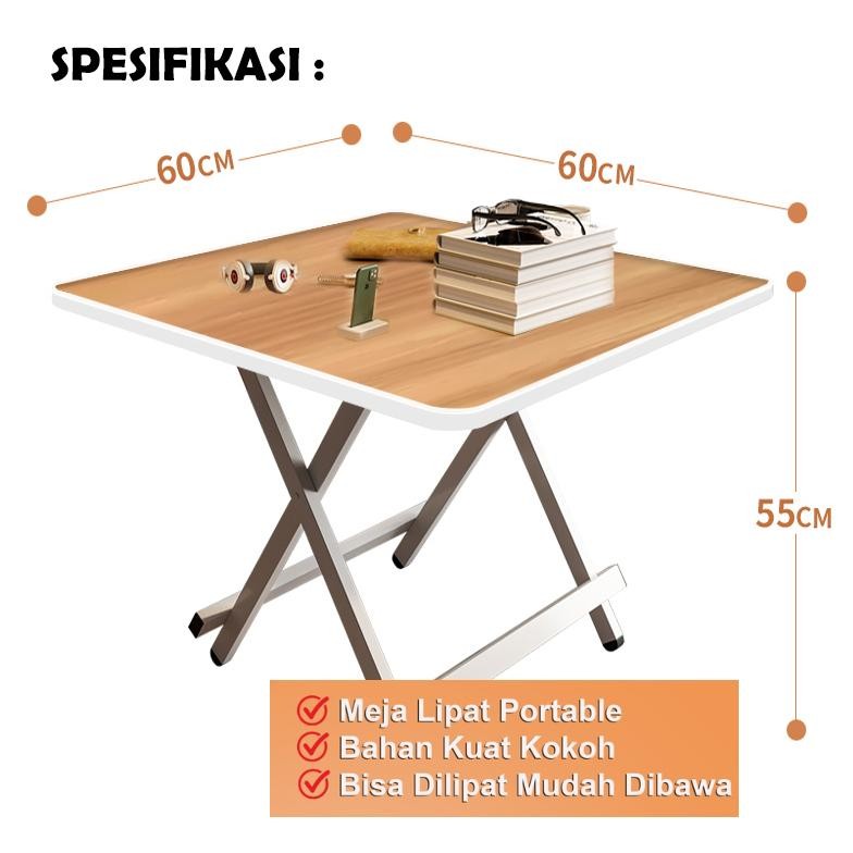 Jual Meja Lipat Kotak Portable Meja Makan Cafe Minimalis Meja Kayu Meja ...
