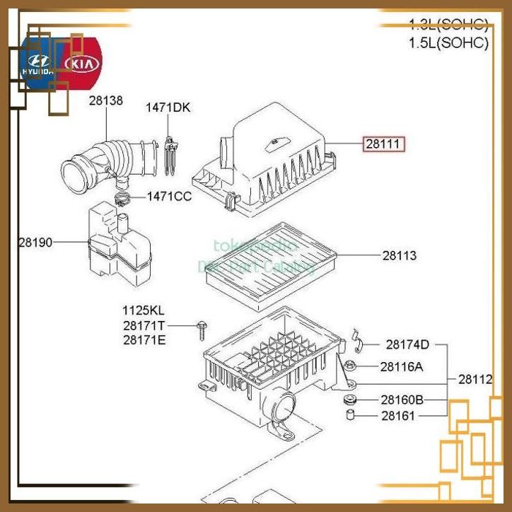 Jual [DSC] BOX FILTER UDARA HYUNDAI VERNA AVEGA RUMAH FILTER UDARA ASLI ...