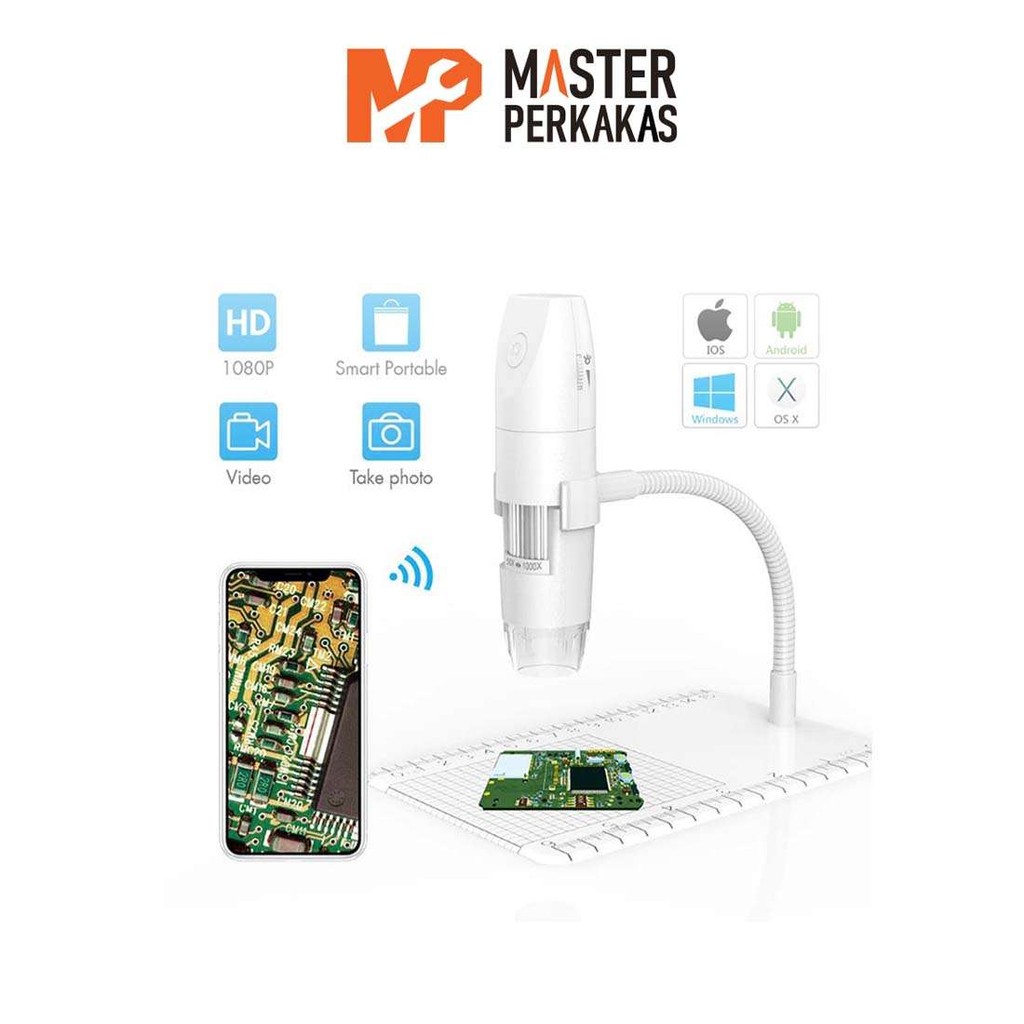 Jual Mikroskop Digital Elektronik LED 50x-1000x Wifi Wireless MP / USB ...