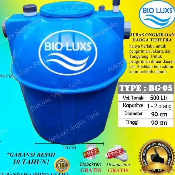 Jual Septic Tank Biotech,Biofil,Bioluxs Type Bg 500 Liter | Shopee ...