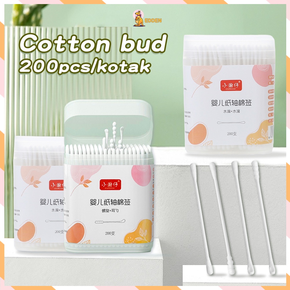 Jual Edden 200pcs Cotton bud spiral Cotton swabs Cotton buds berujung ...