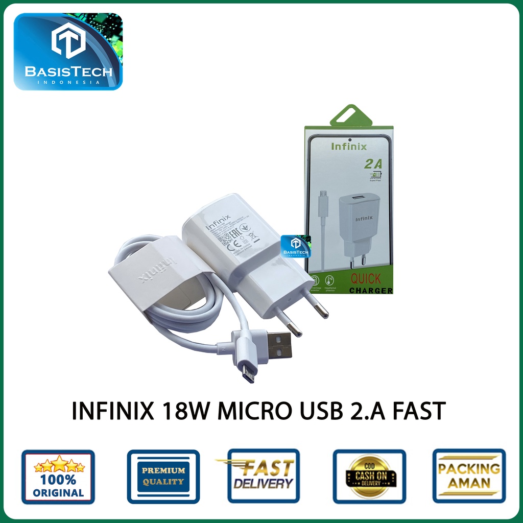 Jual CHARGER INFINIX 18W MICRO USB V8 2A SC-018W FAST ORIGINAL QUALITY ...