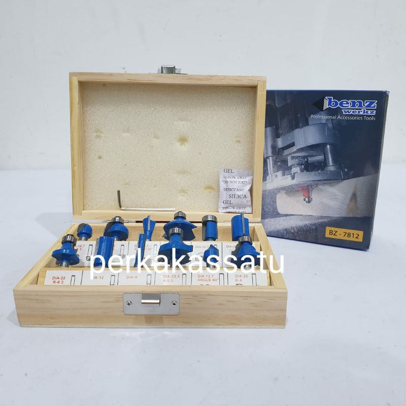 Jual MATA PROFIL ROUTER TRIMMER BIT BITS SET 12PCS 12 PCS BENZ WERKZ ...