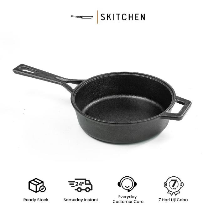 Jual Ben Paris Deep Skillet by SKITCHEN (dia: 20 cm)/Cast Iron/Panci ...