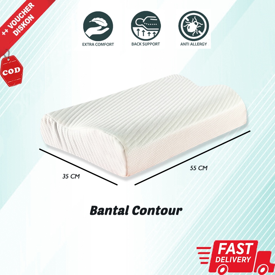 Jual Bantal Kesehatan Contour Memory Foam Bantal TIdur Pllow Ukuran 55 ...