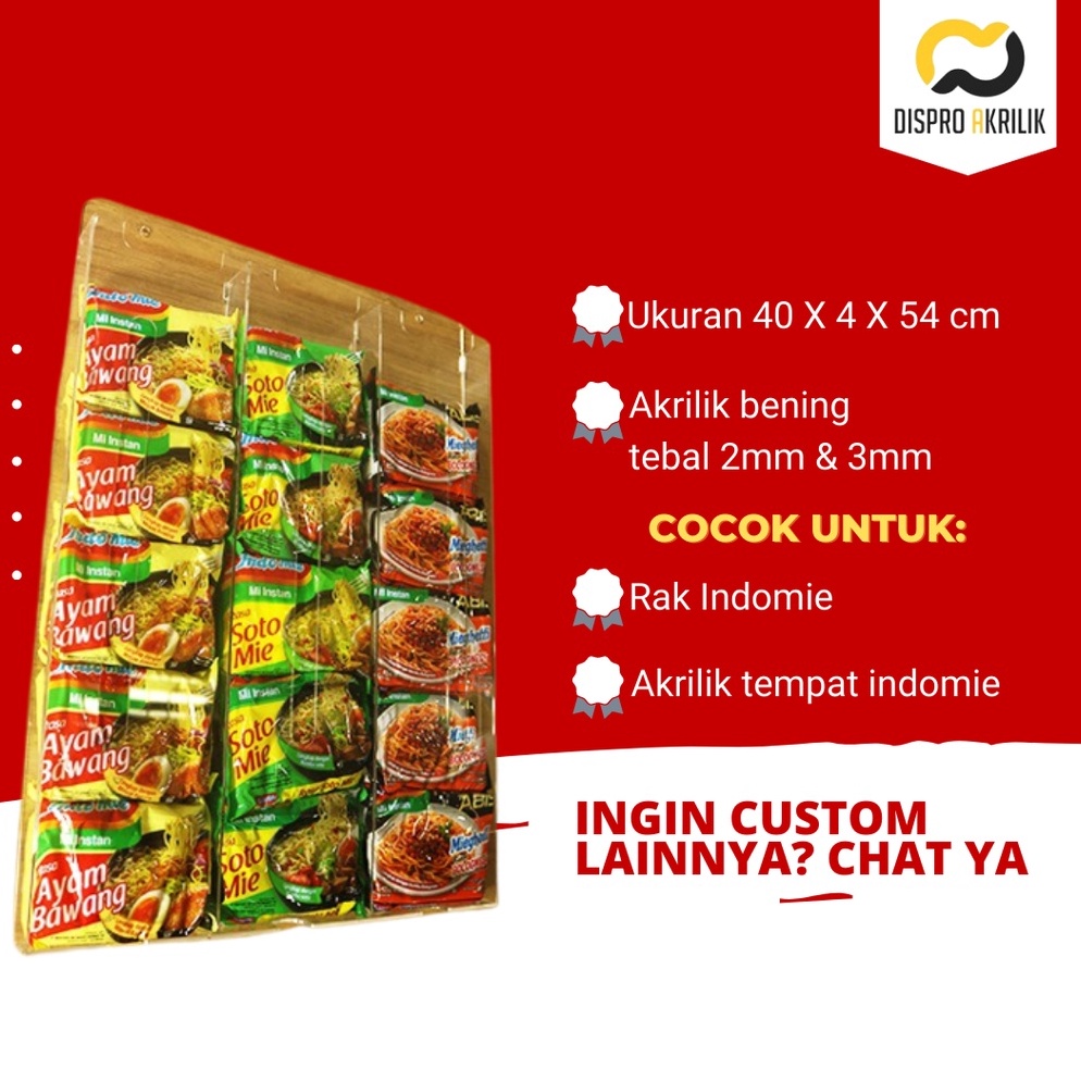 Jual VIRAL display mie / rak indomie / akrilik tempat mie / akrilik ...