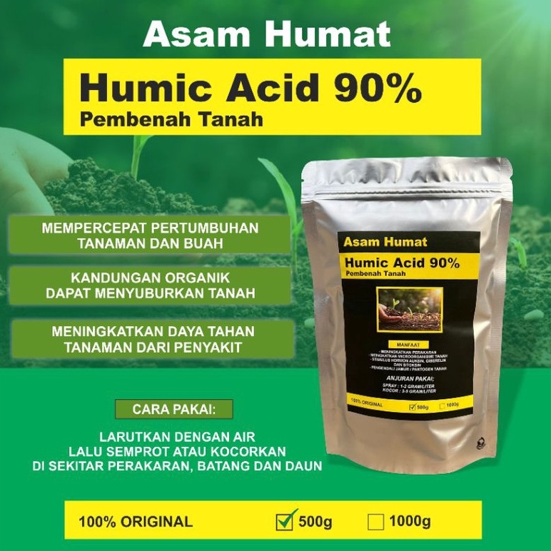 Jual Terbaru.. Asam humat Humic acid 90% pembenah tanah pupuk organik 500g | Shopee Indonesia