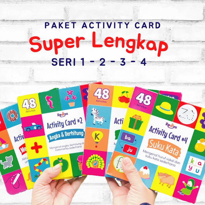 Jual [DAPAT 4 PACK] Paket Super Lengkap Activity Card Rodiya Seri 1 - 4 ...