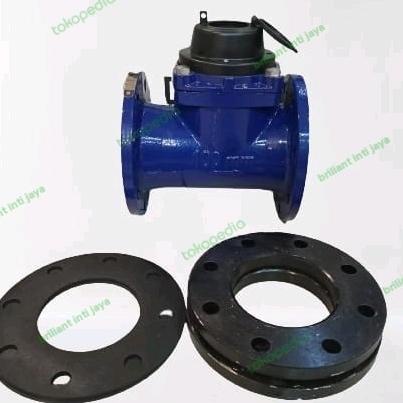 Jual Water Meter 4" Inch / Meteran Air / Flow Meter Air Flange + Gasket ...