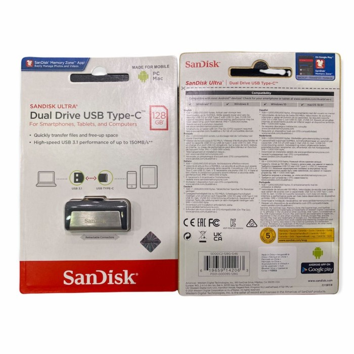 Jual Sandisk Otg 128Gb Dual Drive Usb Micro / Type-C 3.0 Original ...