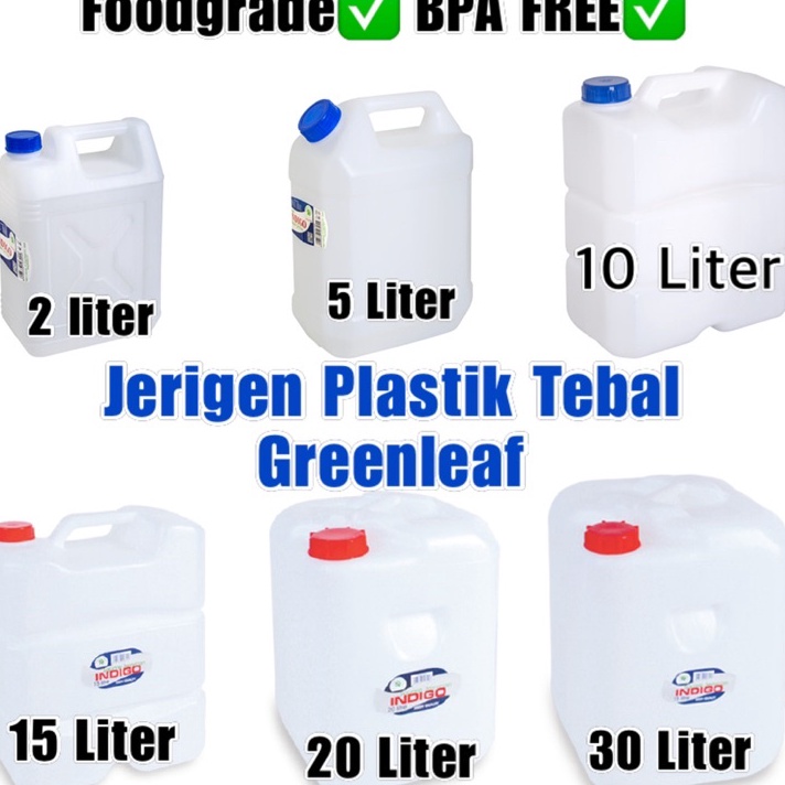 Jual Promo Jerigen Plastik Putih BARU 10 Liter FOODGRADE Greenleaf ASLI ...
