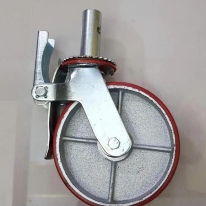 Jual Ready ! Roda Scaffolding / Steger Pu Merah Besi Cor Heavy Duty 6 ...