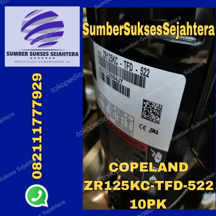 Jual Bestseller Compressor Copeland Scroll Zr125/Zr125Kc/Zr125Kc-Tfd ...