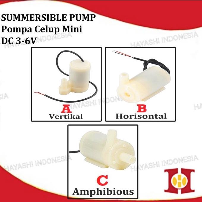 Jual Pompa Air Celup Mini Micro Summersible Water Pump DC Arduino 3-6V ...