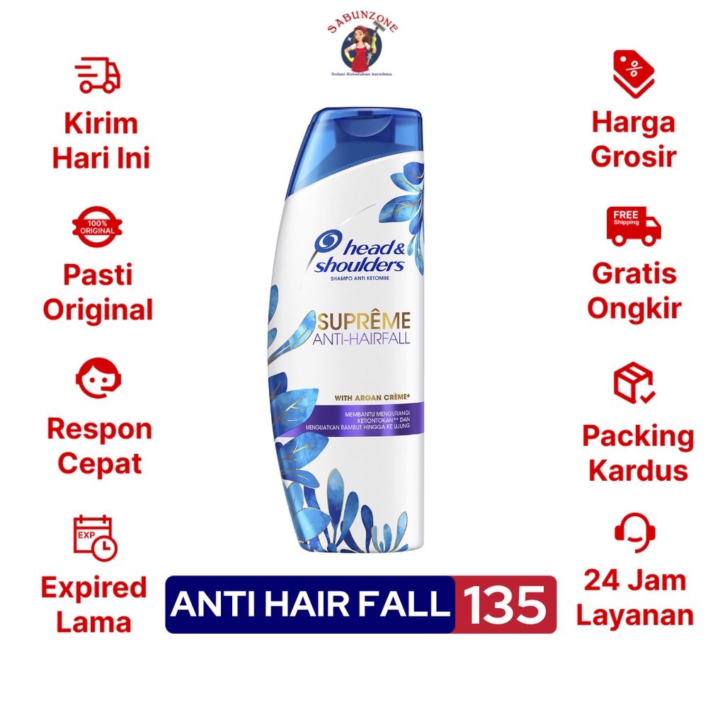 Jual Shampo Head & Shoulders Supreme Anti Hair Fall Rambut Rontok 135 ...