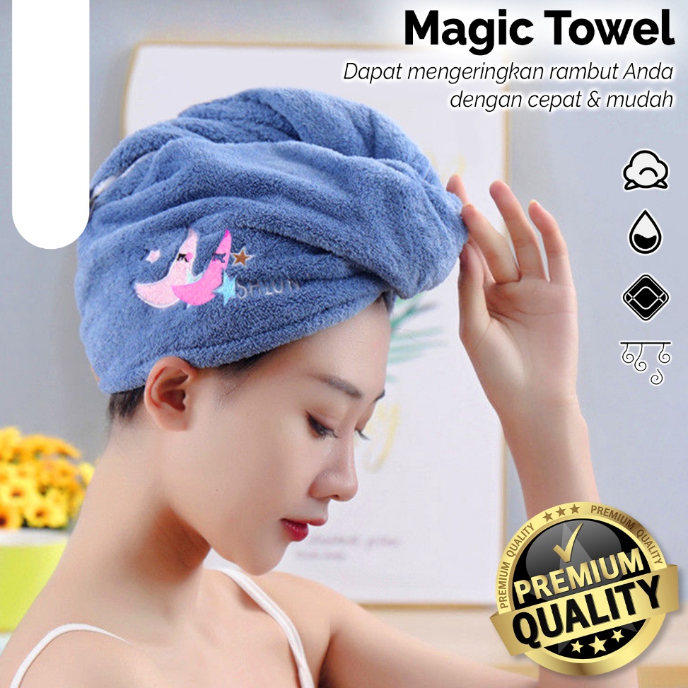 Jual VPDG5803 Handuk Keramas Pengering Rambut Kepala Ukuran 65cm x 25cm ...