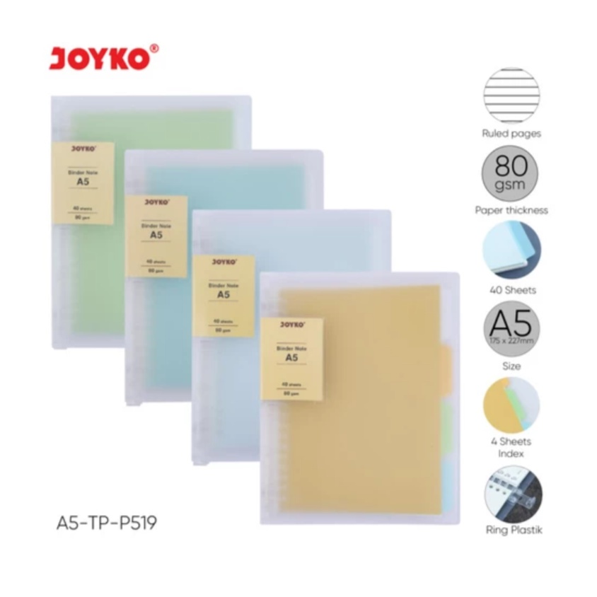 Jual Binder Note Cover Transparan Buku Tulis Joyko - A5-TP-P519 / Map ...