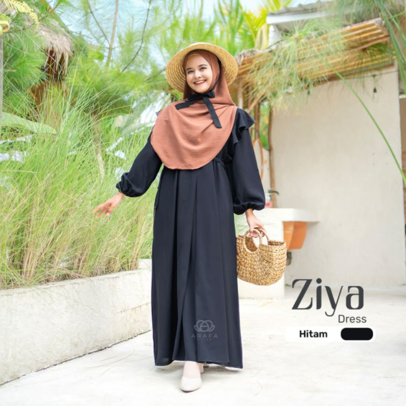 Jual Ziya Dress By Arafa Hijab | Gamis Bahan Flowly Linen Premium | Shopee Indonesia