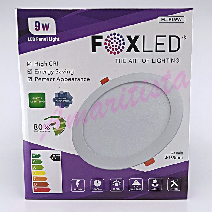Jual Lampu Downlight LED Panel bulat 9w FOXLED Tipis Inbow | Shopee Indonesia