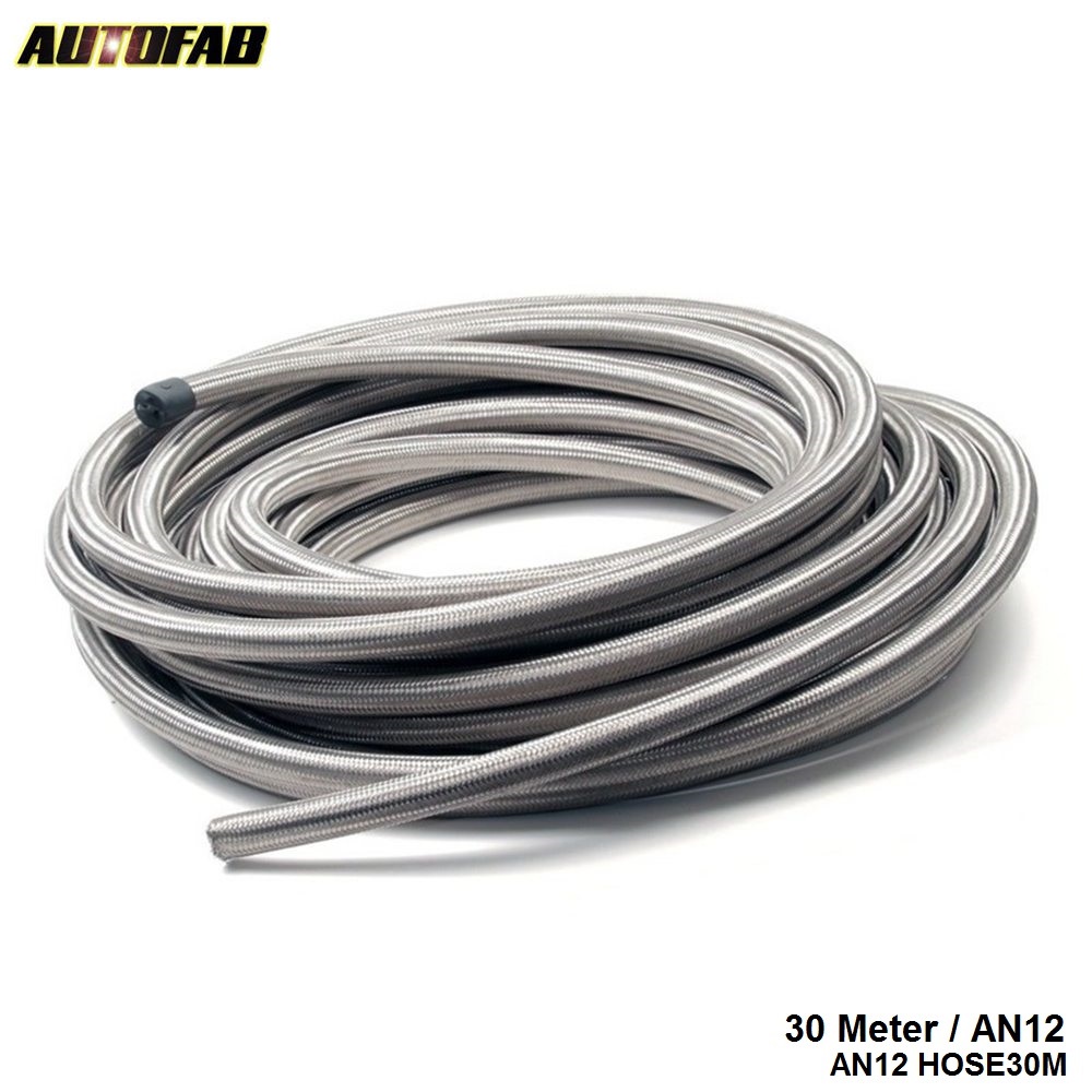 Jual 30M AN12 Steel Braided Feed/Return Line Oil /Gas/Fuel Hose For Oil ...
