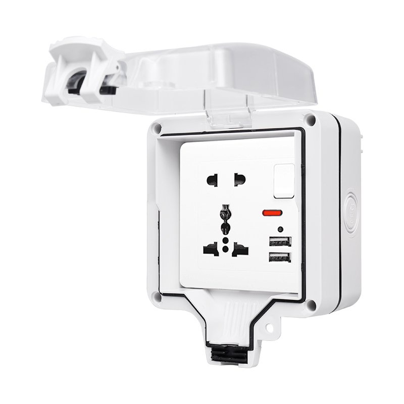 Jual &IP66 Waterproof Outdoor Box Wall Power Socket 1 Gang Universal/UK ...