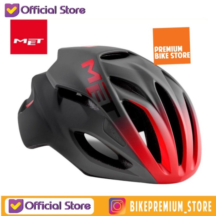 Jual Helm Sepeda Helmet Original Met Rivale Original 2021 Black Red