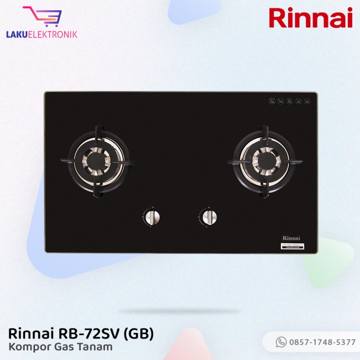 Jual Built-in Gas Hob Kompor Gas Tanam 2 Tungku Rinnai RB-72SV (GB) | Shopee Indonesia