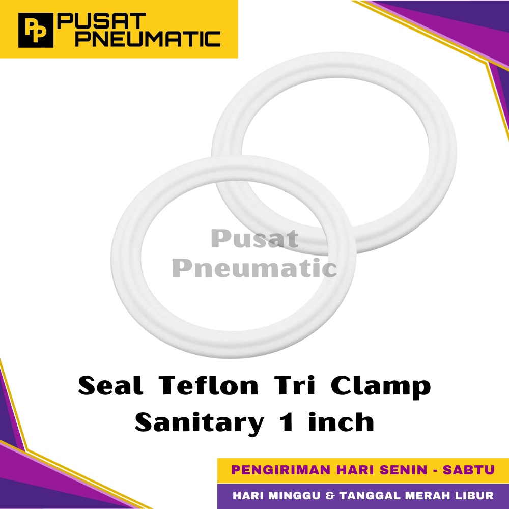 Jual 1" Gasket Seal Teflon PTFE Tri Clamp Ferrule Sanitary 1 inch ...