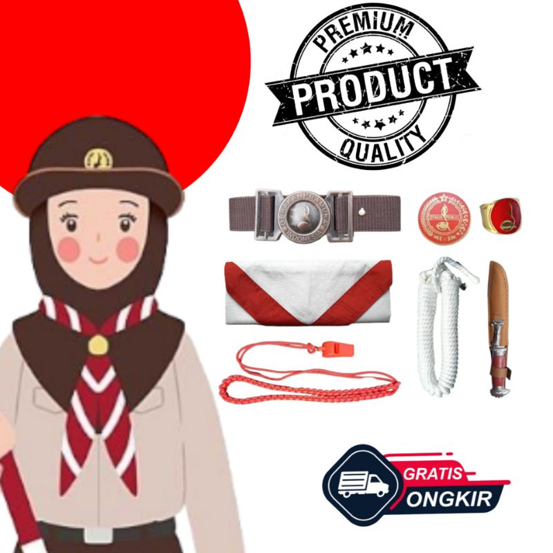 Jual set lengkap pramuka putra putri / set pramuka sd smp perempuan ...