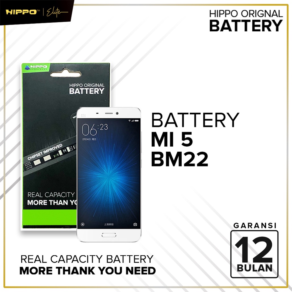 Jual Hippo Baterai Xiaomi MI 5 3000Mah BM22 Original Battery Batere Premium Batu Batre Batrai ...