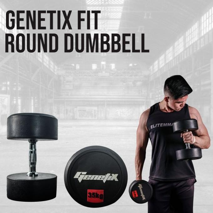 Jual GENETIX FIT Round Gym Dumbbell (Dijual Sepasang) | Shopee Indonesia