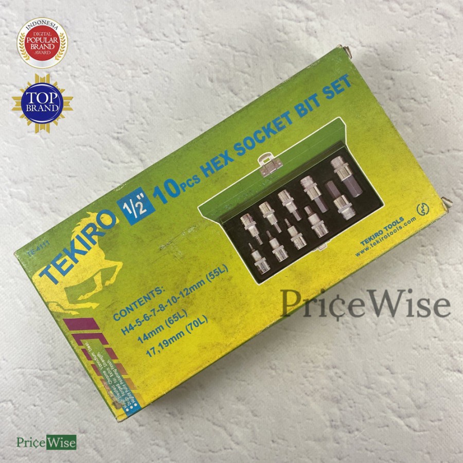 Jual Hex Bit Socket Set 10 pcs (H4-H19) Tekiro / Mata Sock L Set 10pcs | Shopee Indonesia