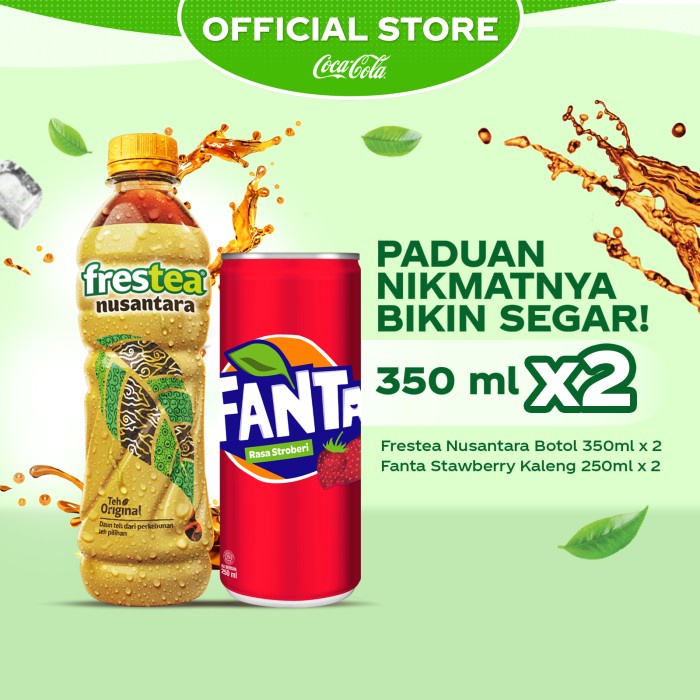 Jual Frestea Nusantara Botol 350ml x 2 - Fanta Stawberry Kaleng 250ml x ...