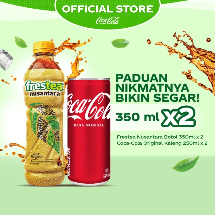 Jual Frestea Nusantara Botol 350ml x2 + Coca-Cola Original Kaleng 250ml ...