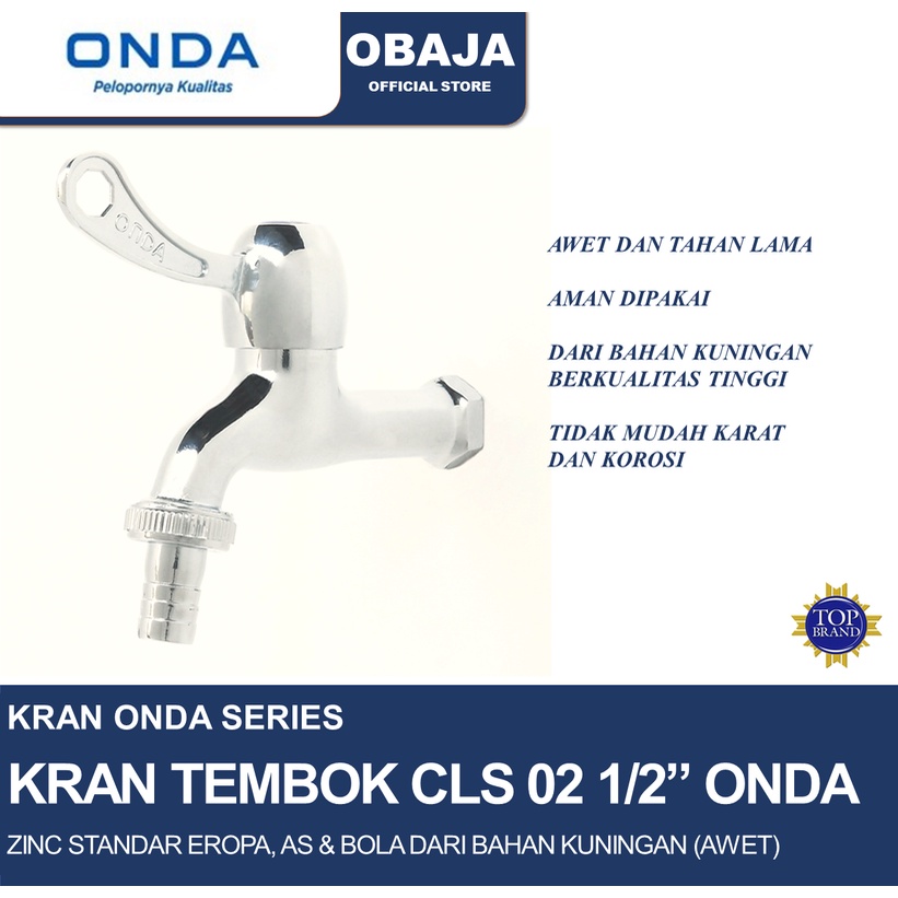 Jual Onda Kran Tembok CLS 02 Onda/Kran Tembok PREMIUM Onda CLS 02 1/2 Inch | Shopee Indonesia