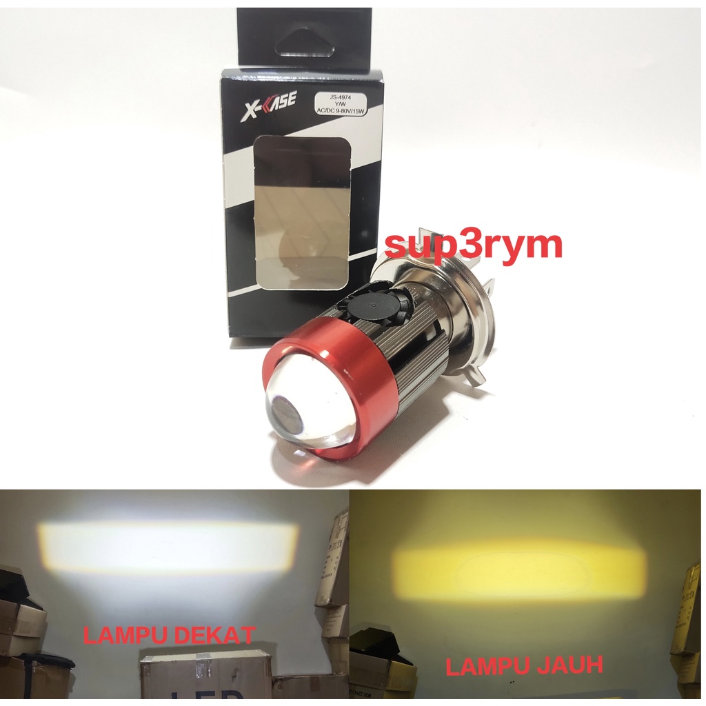 Jual lampu utama LED x-case Laser Kipas H4 Projector premium Super ...