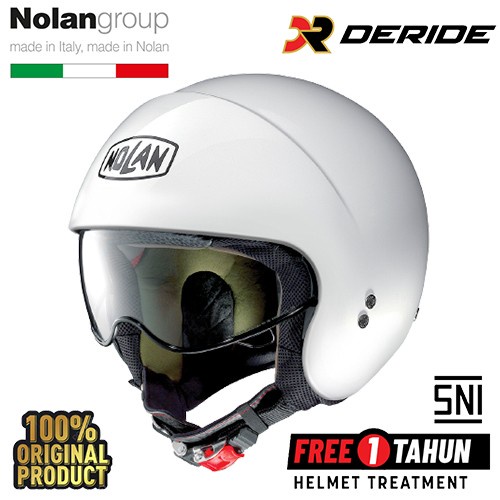 Jual Nolan N21 Col. 089 Special Metal White Helm Motor Half Face Sni | Shopee Indonesia