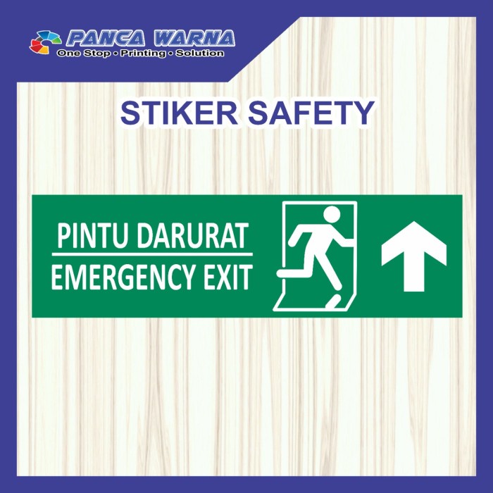 Jual Sticker Safety Sign / Sticker Pintu Darurat / Emergency Exit K3 ...