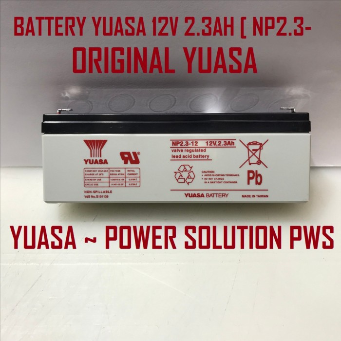 Jual Baterai Yuasa Aki Kering Sl 12V 2.3Ah 2,3Ah 2300Mah Vrla Kering Ups | Shopee Indonesia