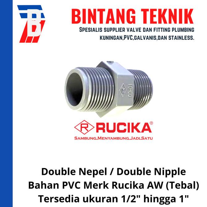 Jual TERBARU DOUBLE NEPEL / DOUBLE NIPPLE 1/2" INCH PVC RUCIKA AW (TEBAL) . | Shopee Indonesia