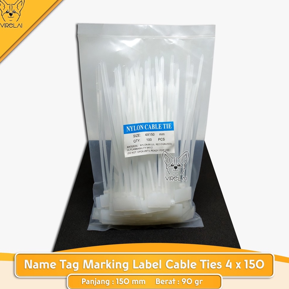 Jual BEST SELLER [100 Biji] Name Tag Marking Label Cable Ties / Kabel ...