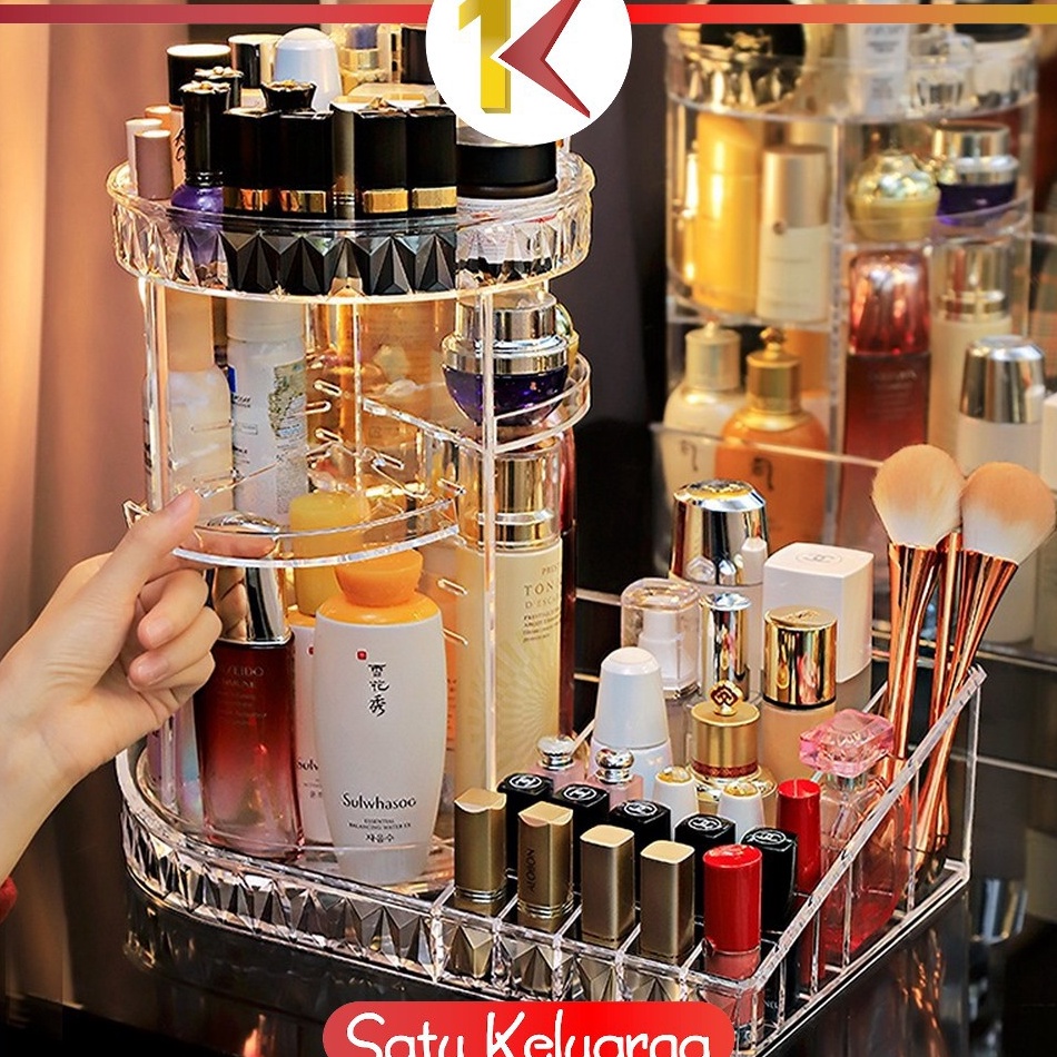 Jual HOT SALE SK-K11 Rak Make Up Kosmetik Petak Acrylic Putar 360 ...