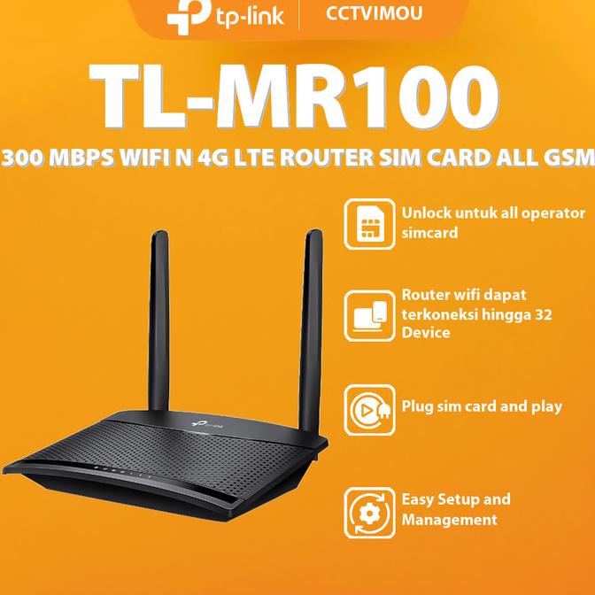 Jual Tp-Link Tl-Mr100 300 Mbps Wifi N 4G Lte Router Sim Card All Gsm ...