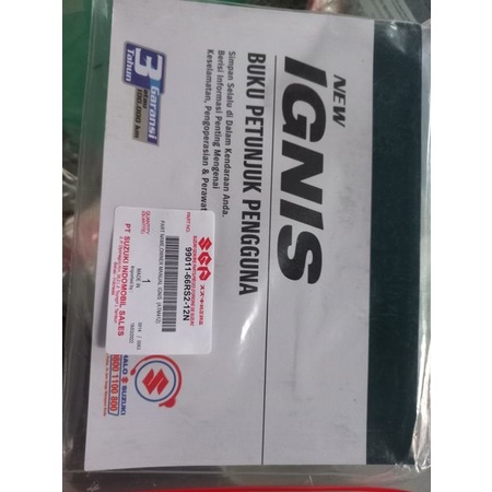 Jual Buku Manual Owner Book Ignis New Asli Original Suzuki Sgp Kode My ...