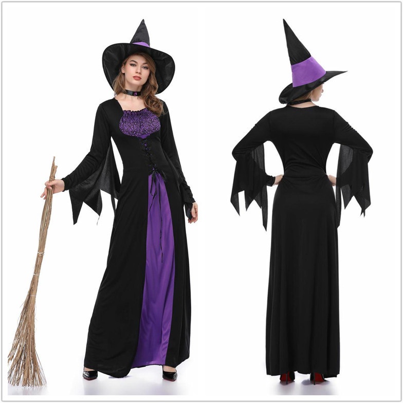 Jual NewCosplayHalloween Stage Performance Show Adult Purple Witch ...