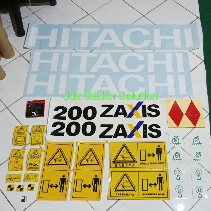Jual Stiker Hitachi Zaxis 200 /5G Sticker Alat Berat Excavator | Shopee ...