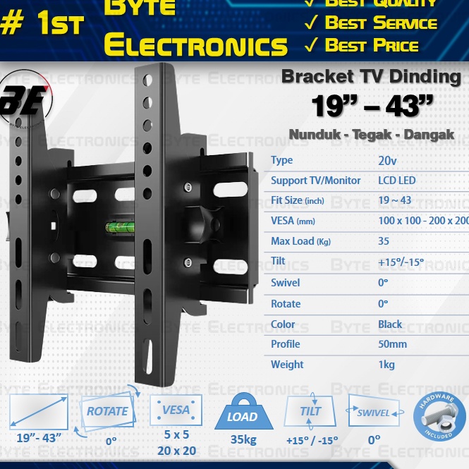 Jual HARGA TERMURAAH Bracket Breket Briket Braket TV 43 42 40 32 27 24 ...