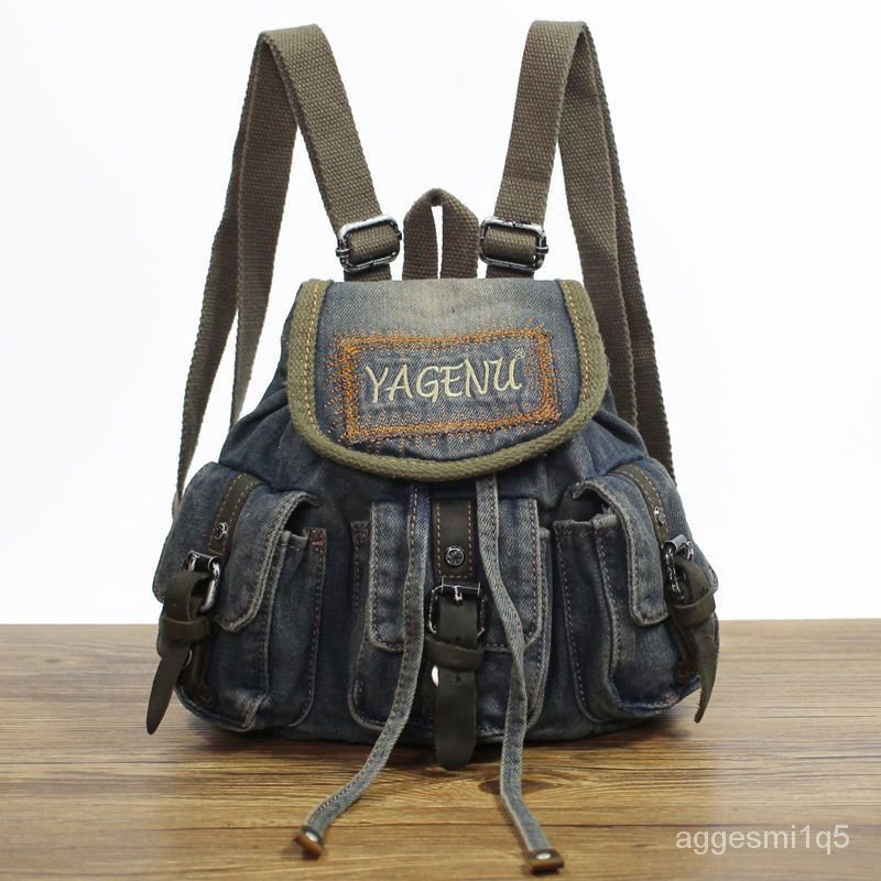 Jual y2k Tas ransel mini wanita/Tas sekolah ransel denim vintage ...