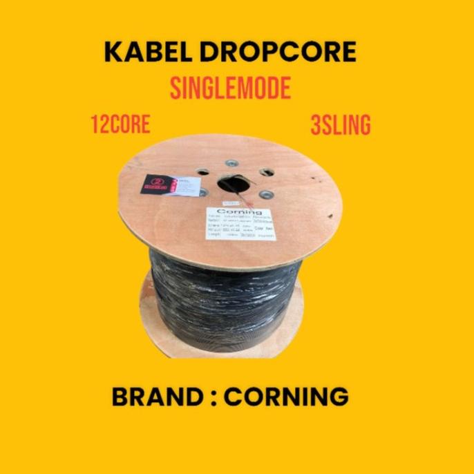Jual Kabel Dropcore 12 Core Drop Wire 12Core Gepeng 1000M Fiber Optic ...