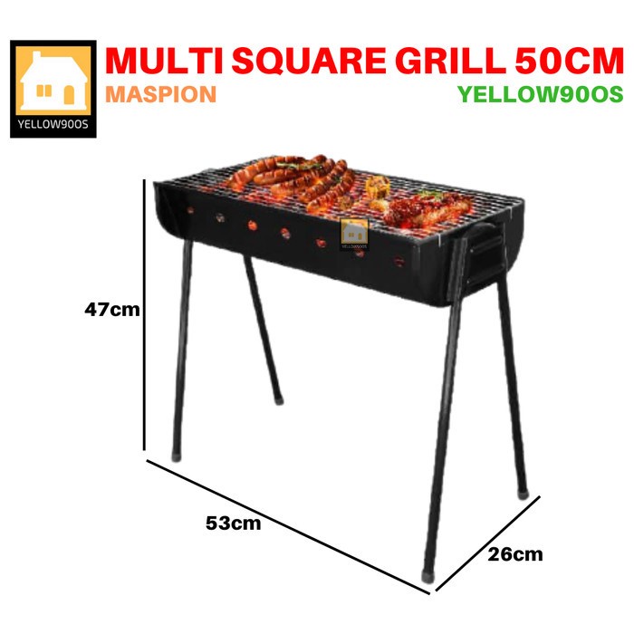 Jual Alat Bakar BBQ Panggangan Portable Multi Square Grill 50 cm ...